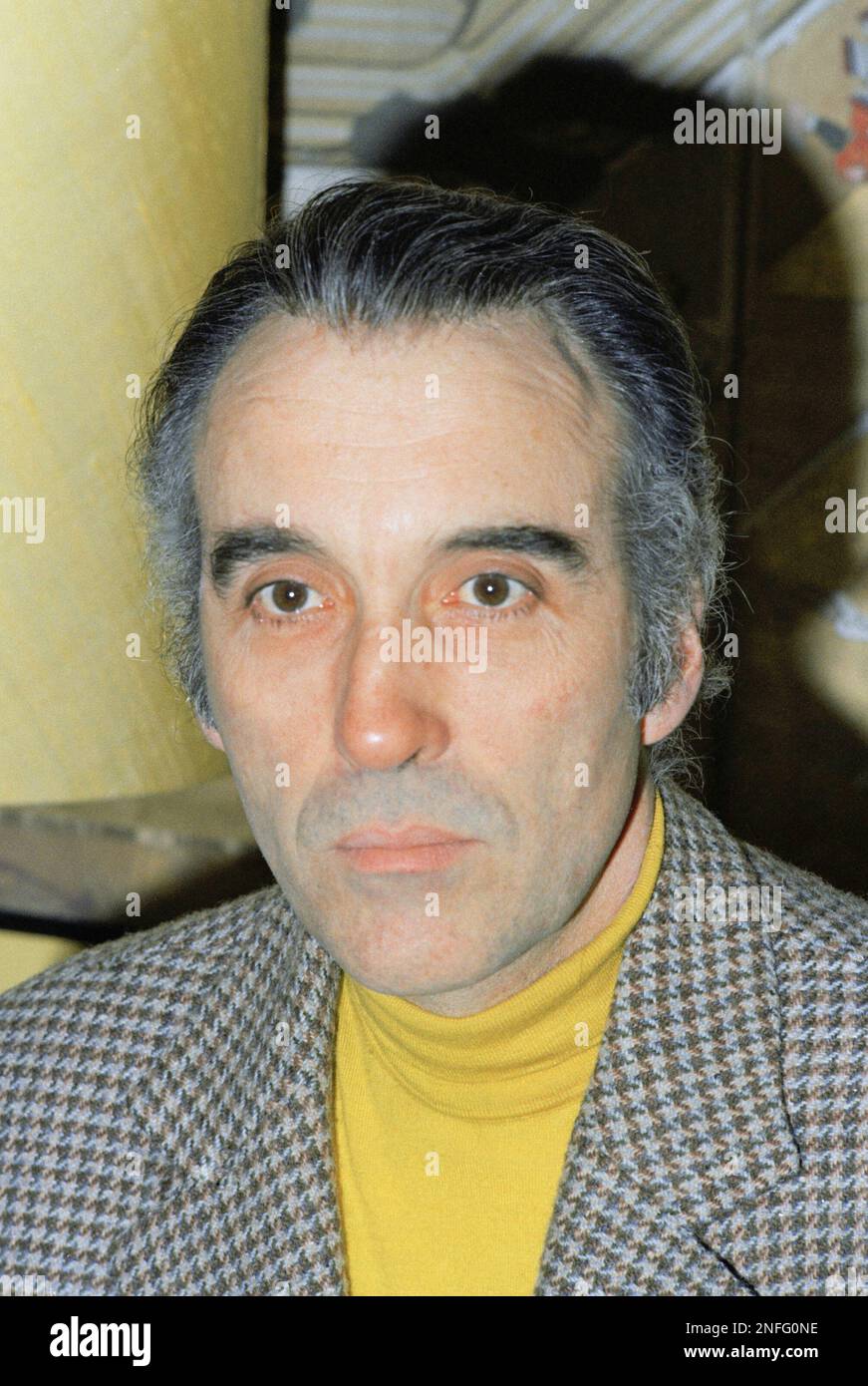 British horror movie film actor Christopher Lee is shown in April 1974 ...