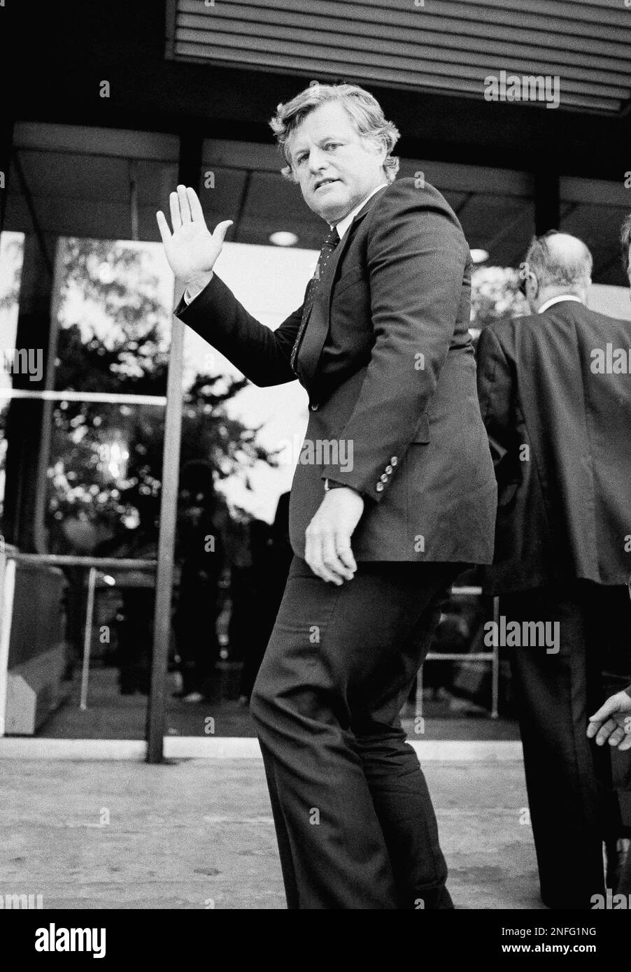Sen. Edward Kennedy, D-Mass., waves as he arrives at Yankee Stadium for ...