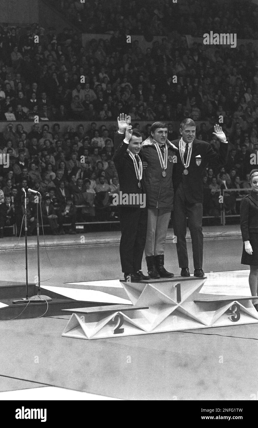 The 1968 Winter Olympic individual large hill ski jumping medallists ...