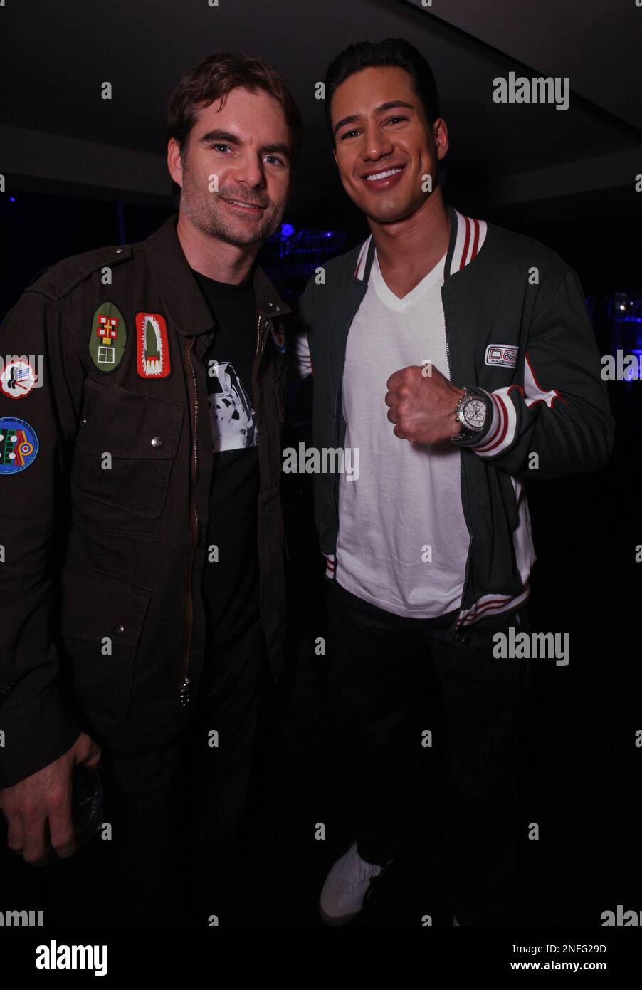 Jeff Gordon and Mario Lopez at the Pepsi 500 Running Wide Open event ...