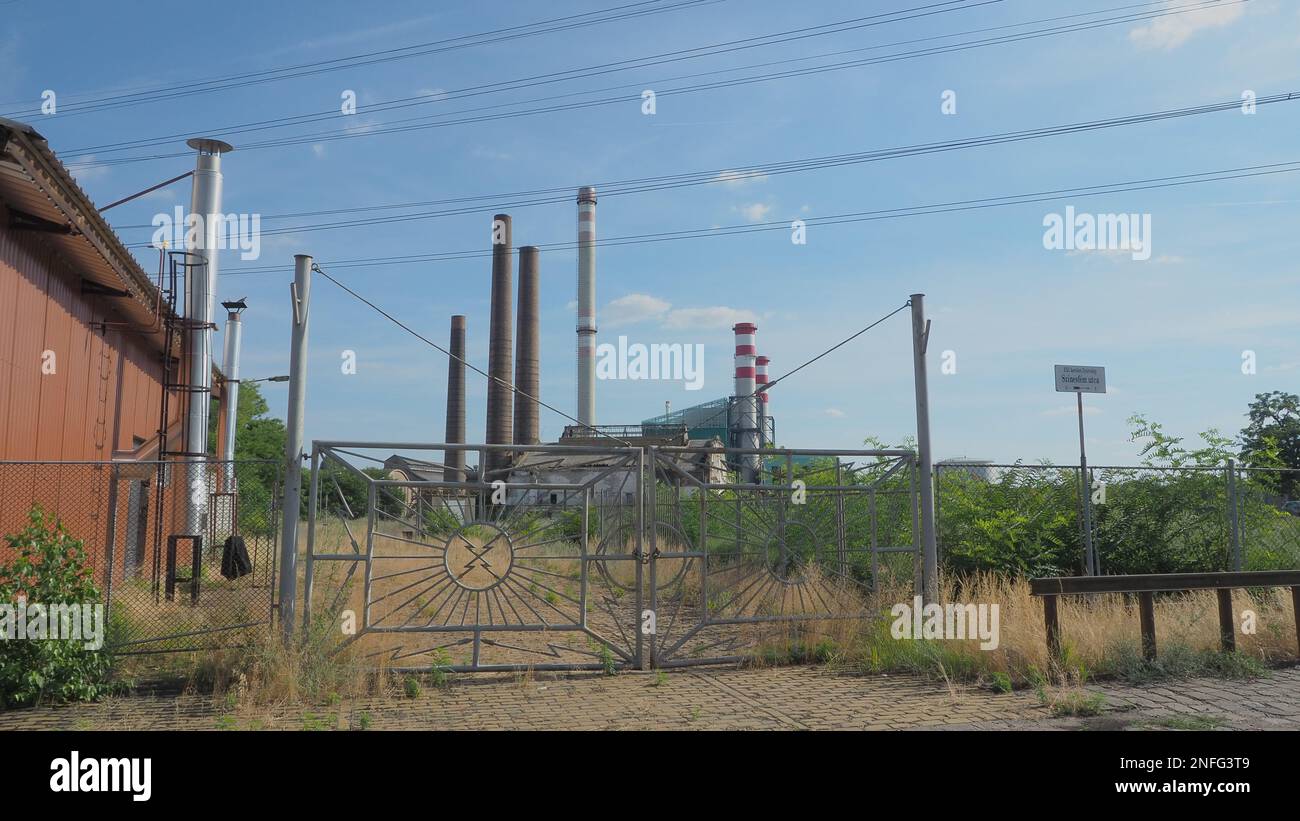 Waste incineration plant in Csepel, Hungary, power generation, chimney ...