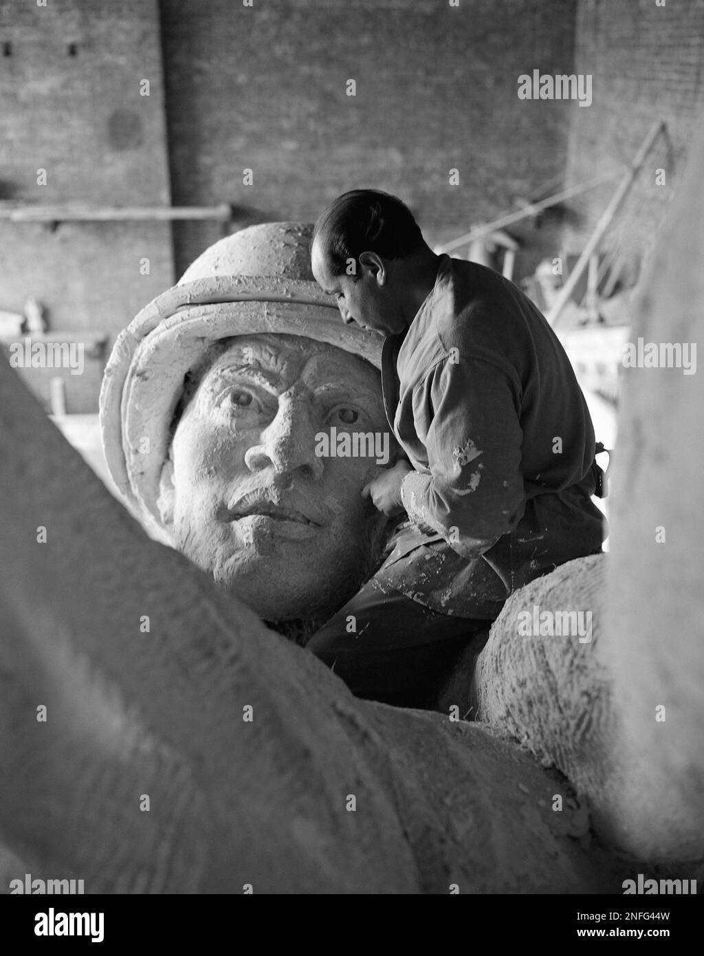 Sculptor Felix Weihs De Weldon, a Vienna born American citizen and war ...