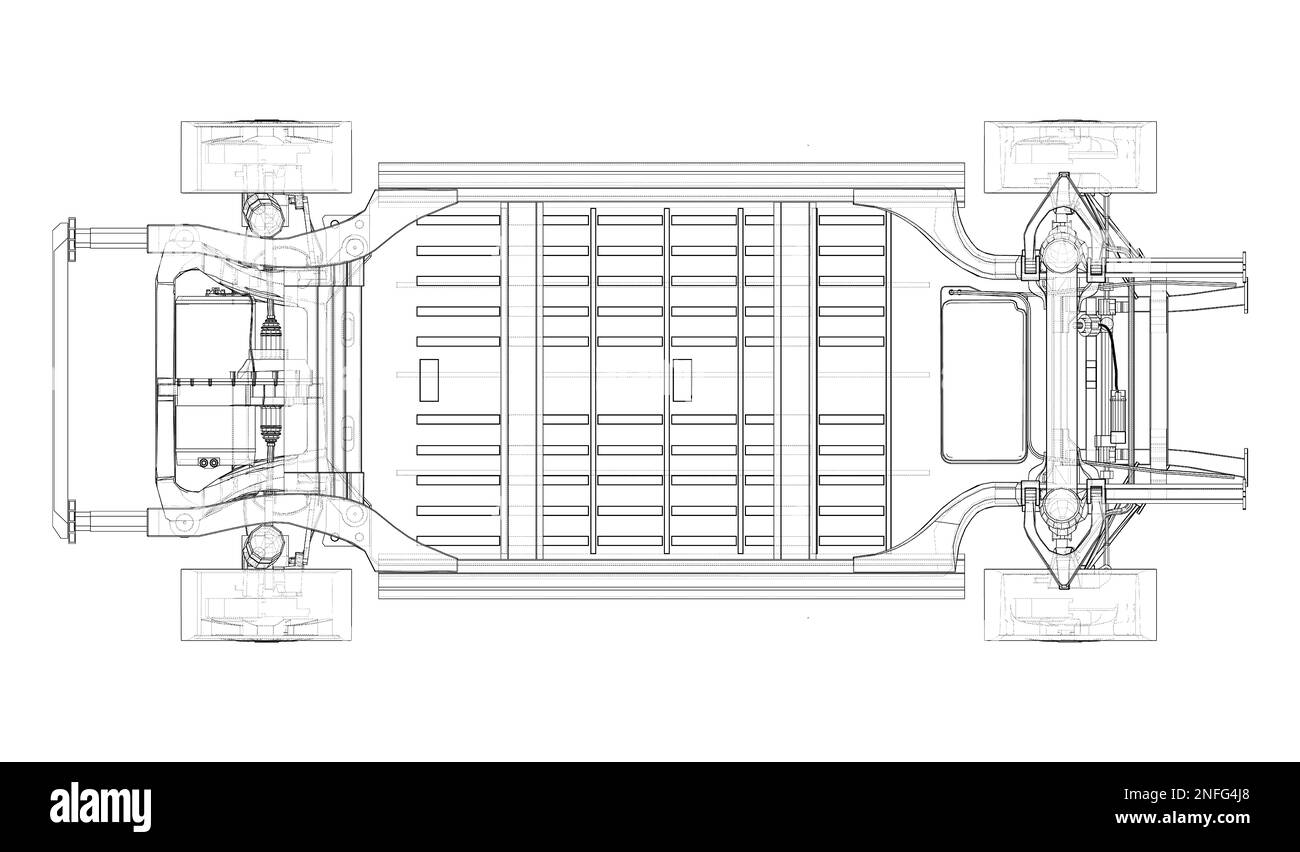 Electric Car Chassis with battery Stock Photo - Alamy