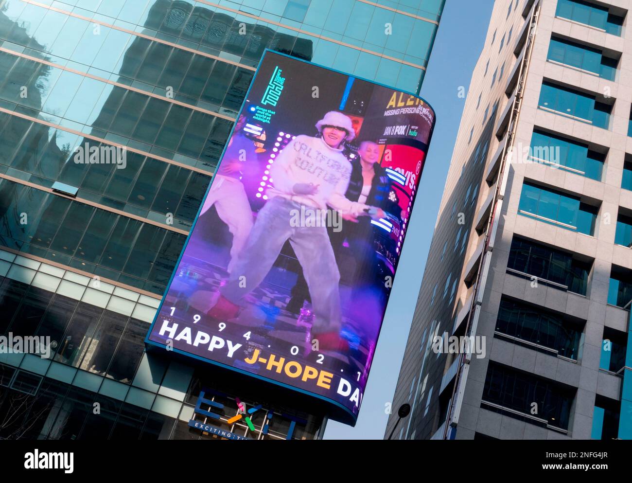 Seoul, South Korea. Feb 17, 2023. A LED screen advertisement arranged ...