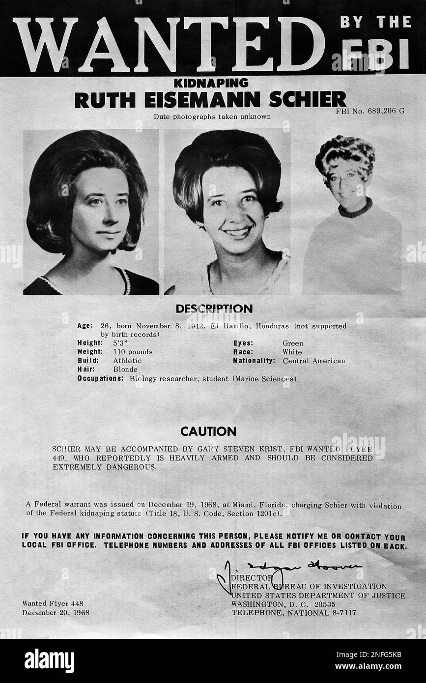 Ruth Eisemann-Schier, 26 appears on a FBI wanted poster in Washington ...