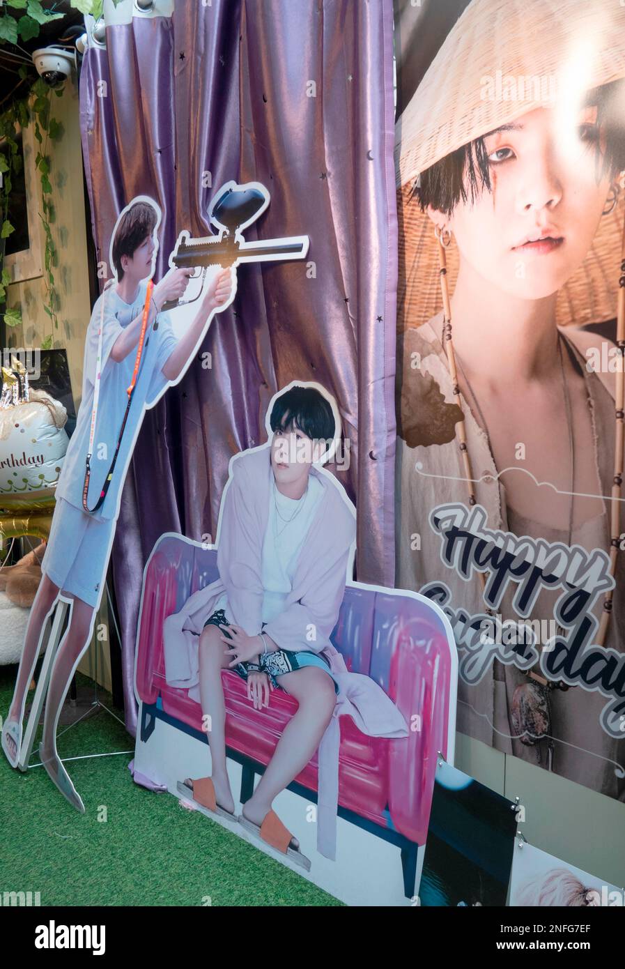 Seoul, South Korea. Feb 17, 2023. A cafe decorated to celebrate BTS ...