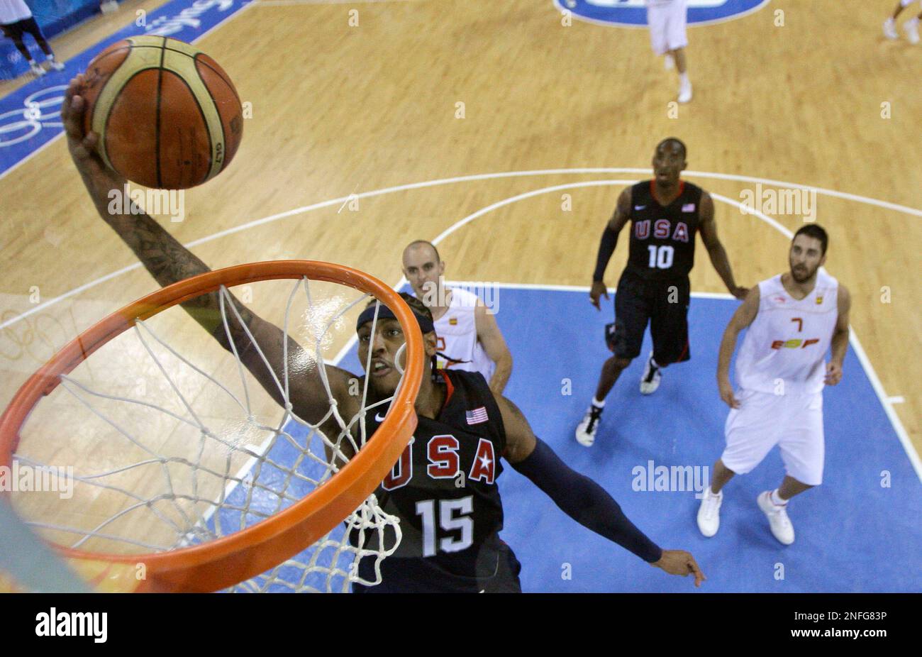 USA's Carmelo Anthony puts up an easy lay-up during the men's gold ...