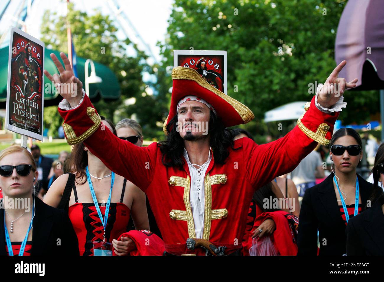Captain Morgan campaigns after announcing his candidacy for President ...