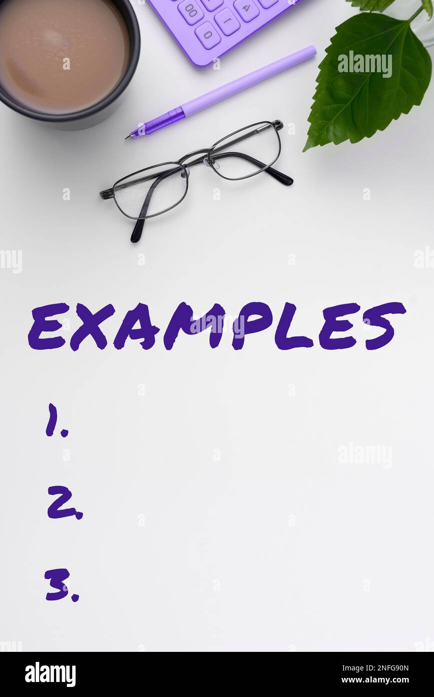 Handwriting text Examples. Conceptual photo photo Sample Model to ...