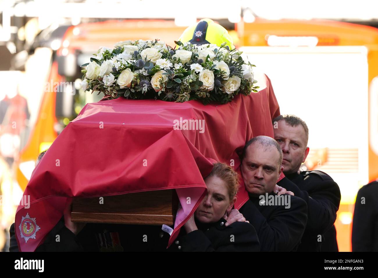 The coffin of Barry Martin is carried into St Giles' Cathedral in ...