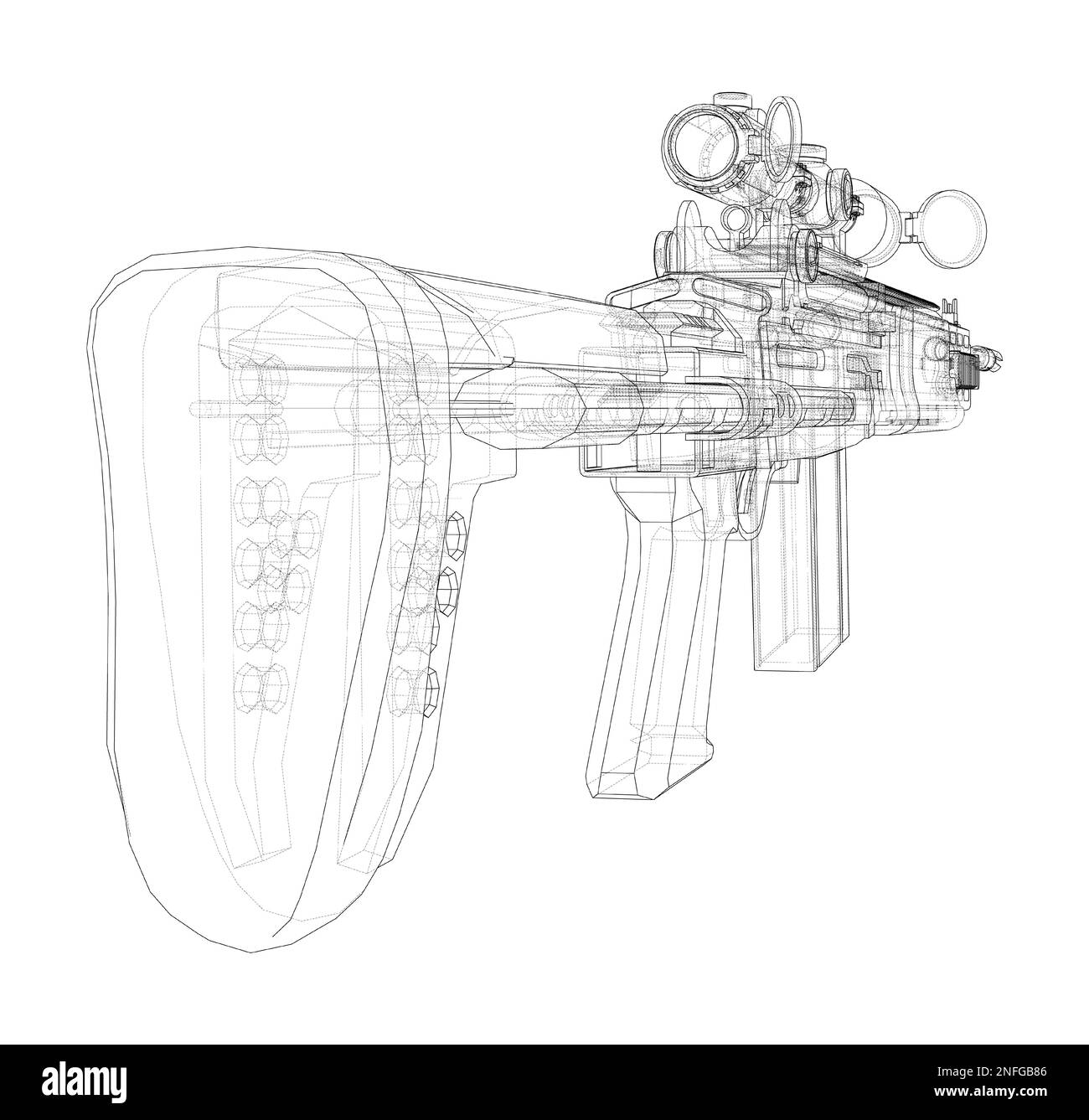 Machine Gun. 3d illustration Stock Photo - Alamy