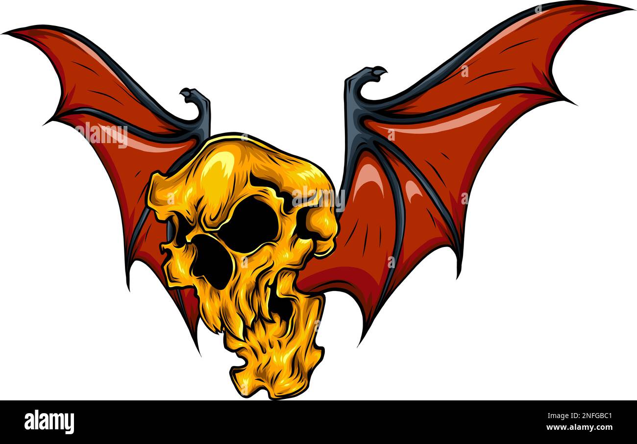 skull and bat wing vector illustration design Stock Vector Image & Art ...