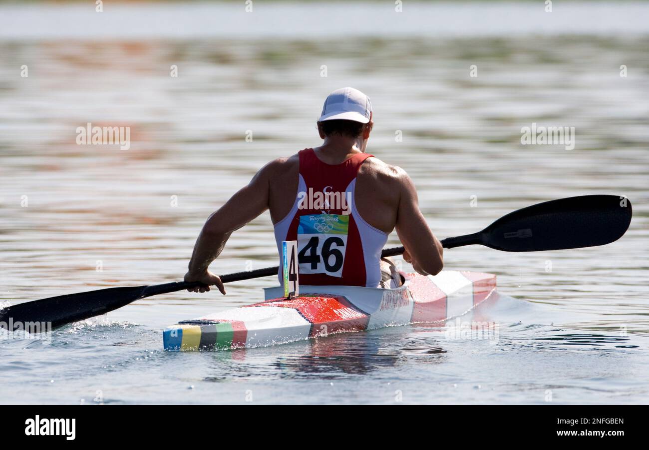 Canada's Adam van Koeverden of Oakville, Ont. pauses for a moment in ...