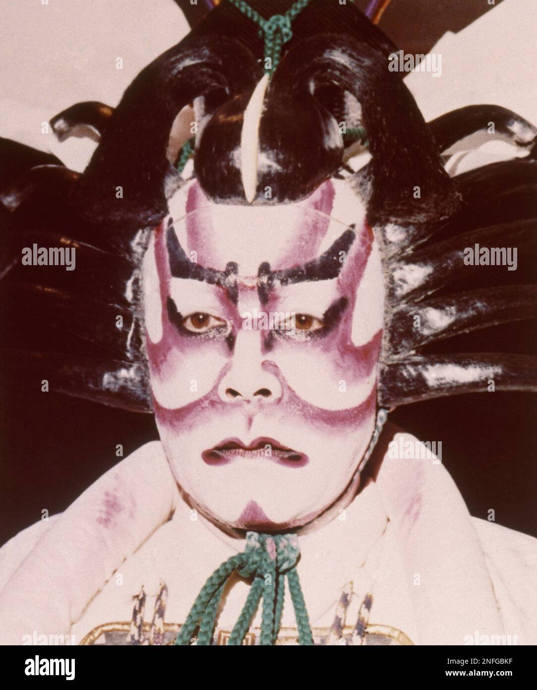 Uzaemon Ichimura transforms himself from human to superhuman with makeup in order to play the ...