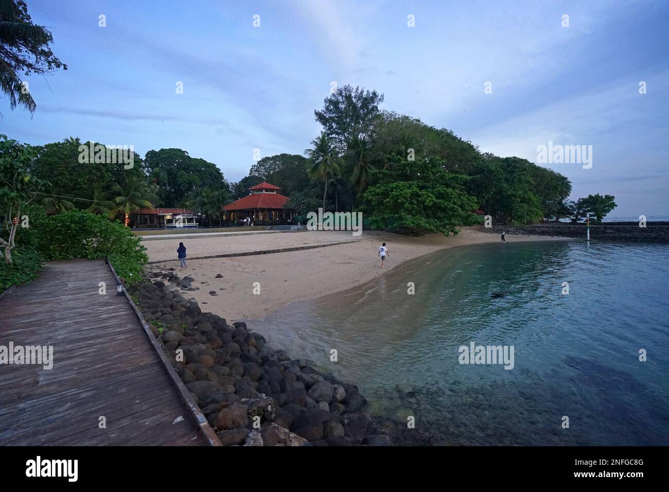 Anyer Beach at Mambruk Hotel and Resort, Anyer, Banten, Indonesia Stock ...