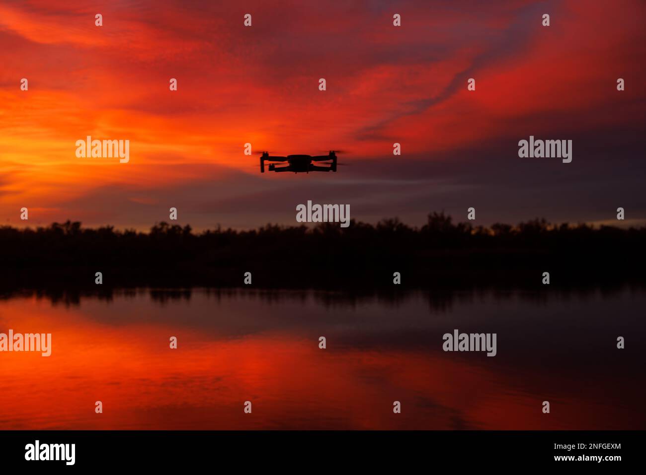 Drone at Sunset Stock Photo - Alamy
