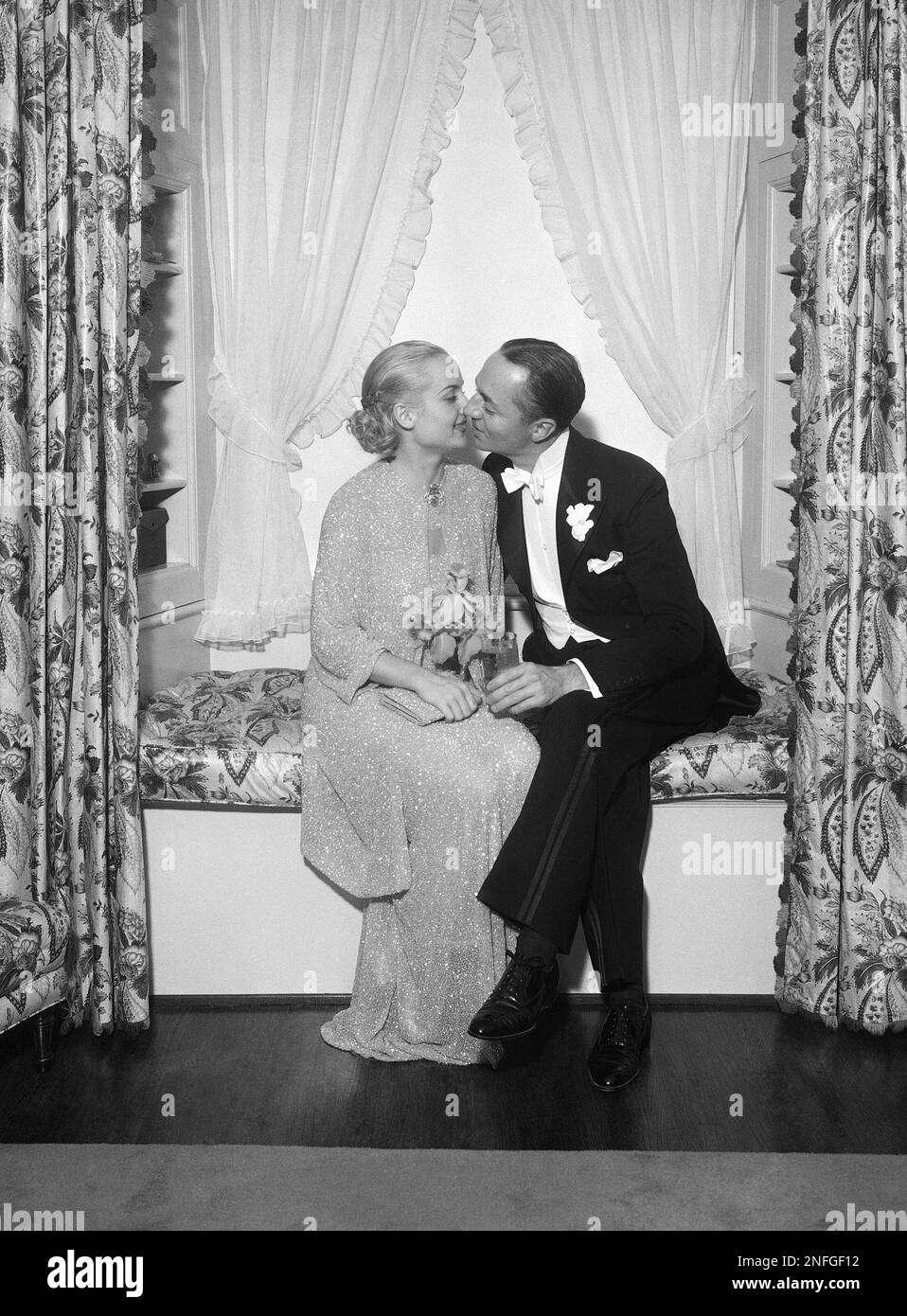 William Powell, right, and his ex-wife, Carol Lombard, pictured in a ...