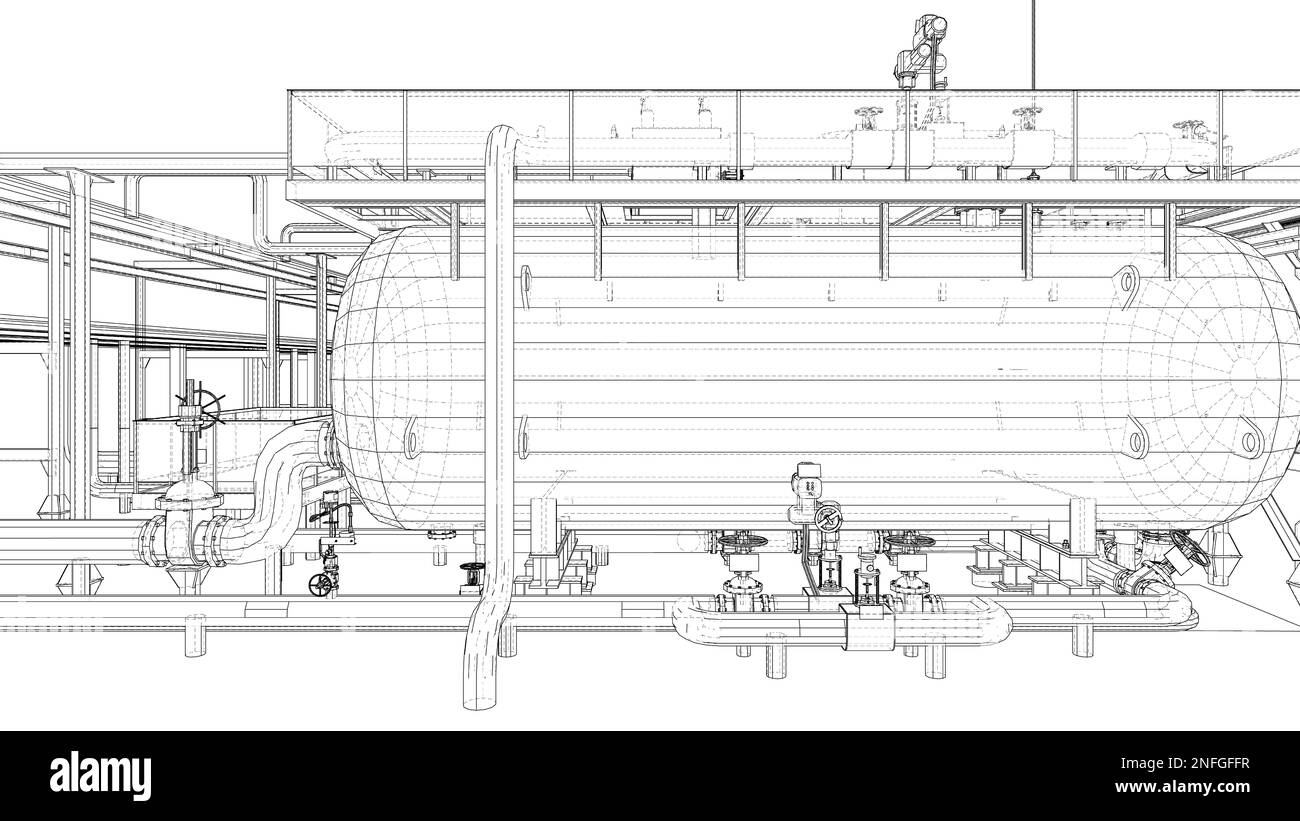 Sketch of industrial equipment Stock Photo - Alamy