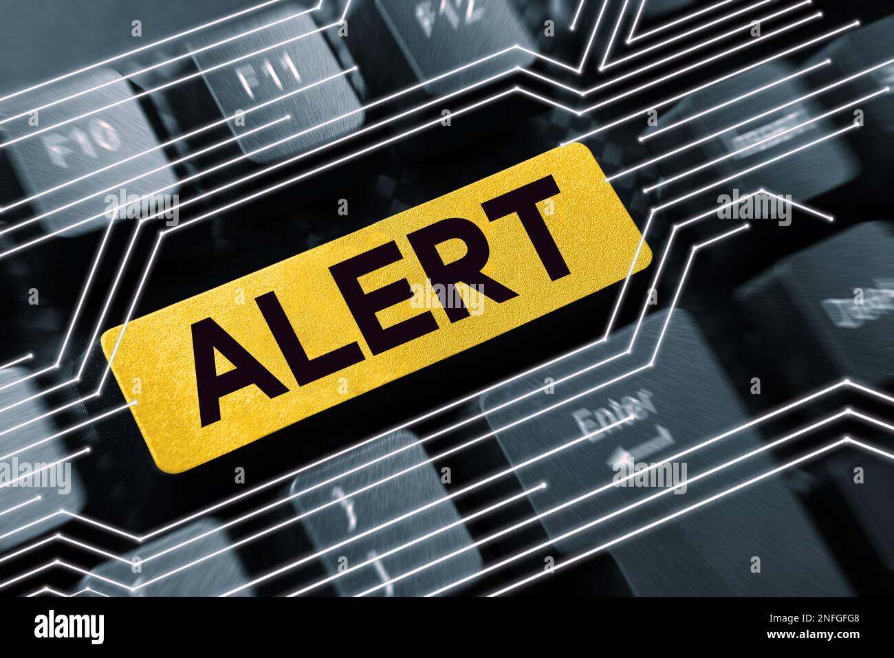 Conceptual caption Alert. Word for An announcement Signal warning of ...