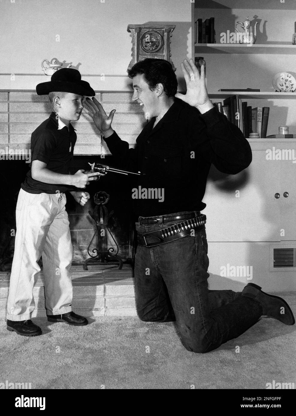 James Arness, right, who plays part of Marshal Matt Dillon on the ...