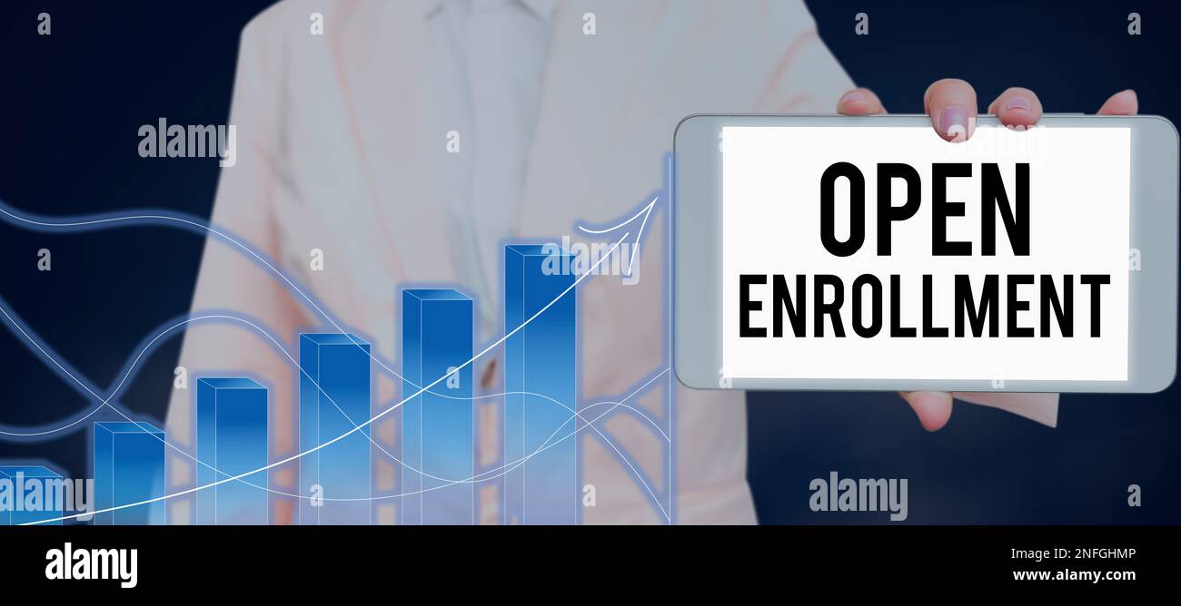 Inspiration showing sign Open Enrollment. Concept meaning The yearly ...