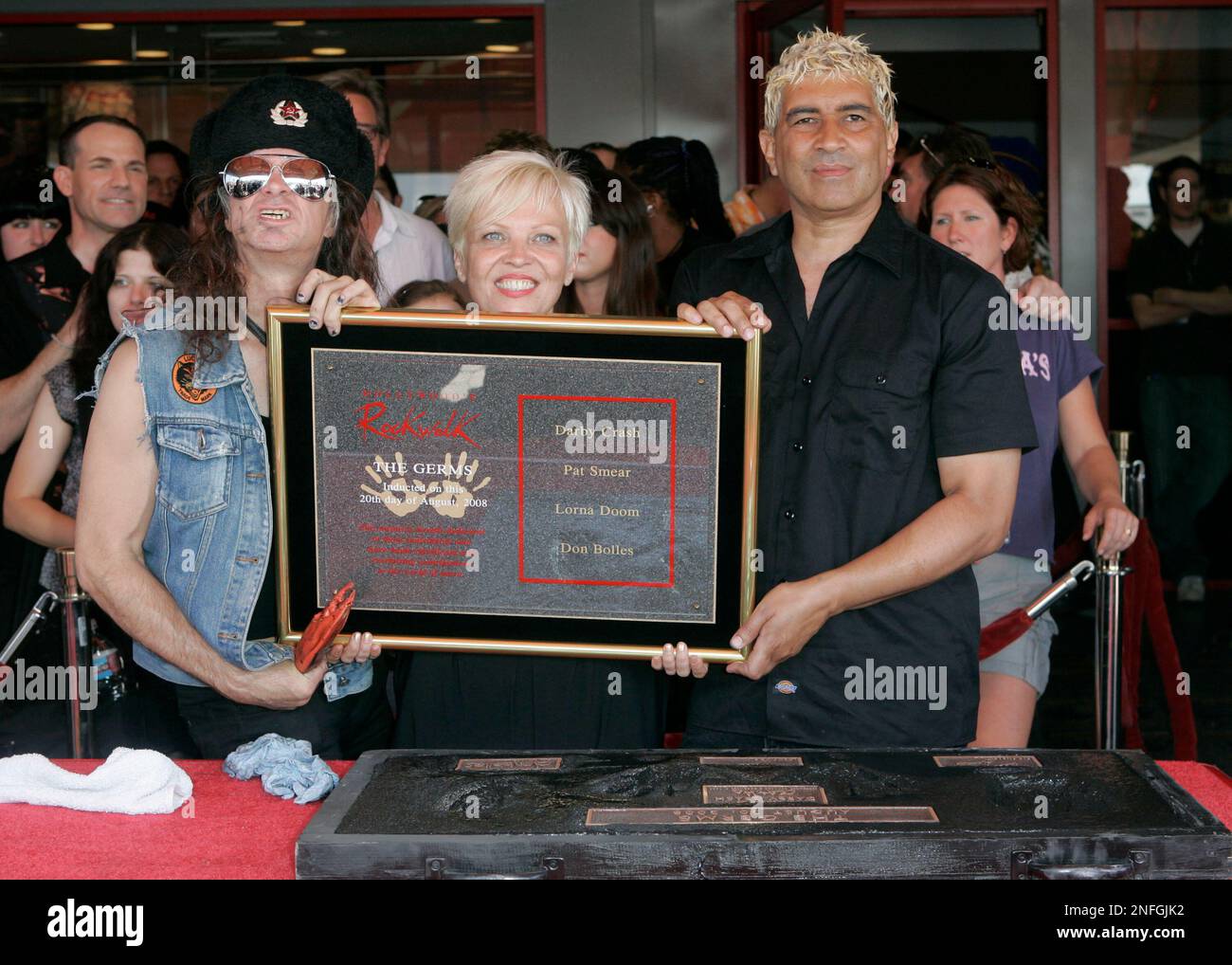 The three surviving members of the '70s punk band The Germs, from left ...