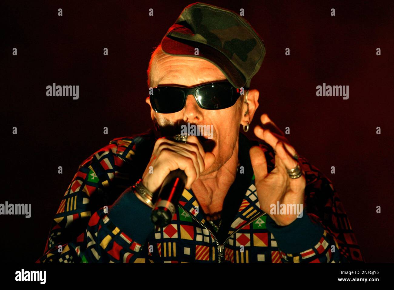 Rob.B (Rob Birch) of the English trip-hop band Stereo MC's performs on ...