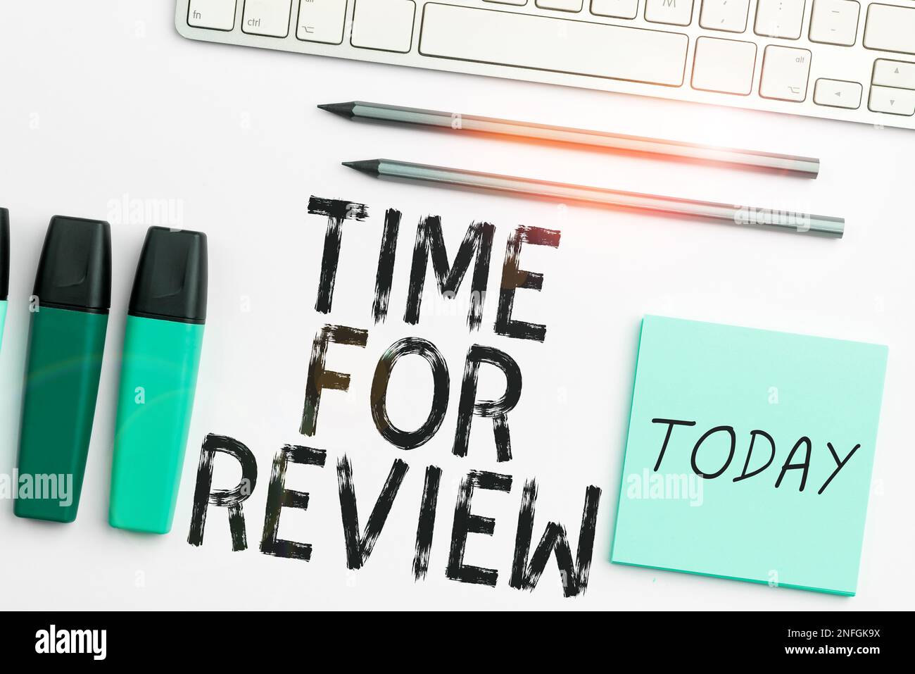 Sign displaying Time For Review, Concept meaning Evaluation Feedback ...