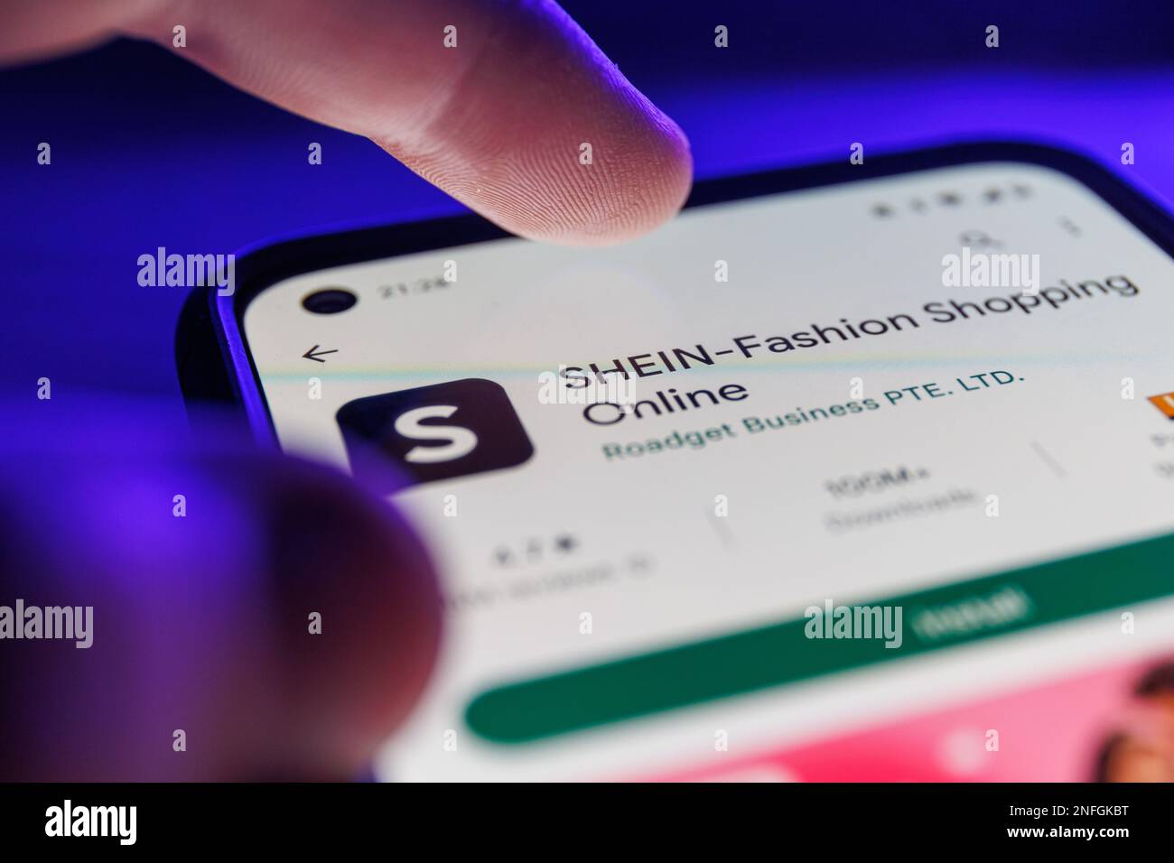 Shein app on smartphone screen. Close up shot of Shein app Stock Photo ...