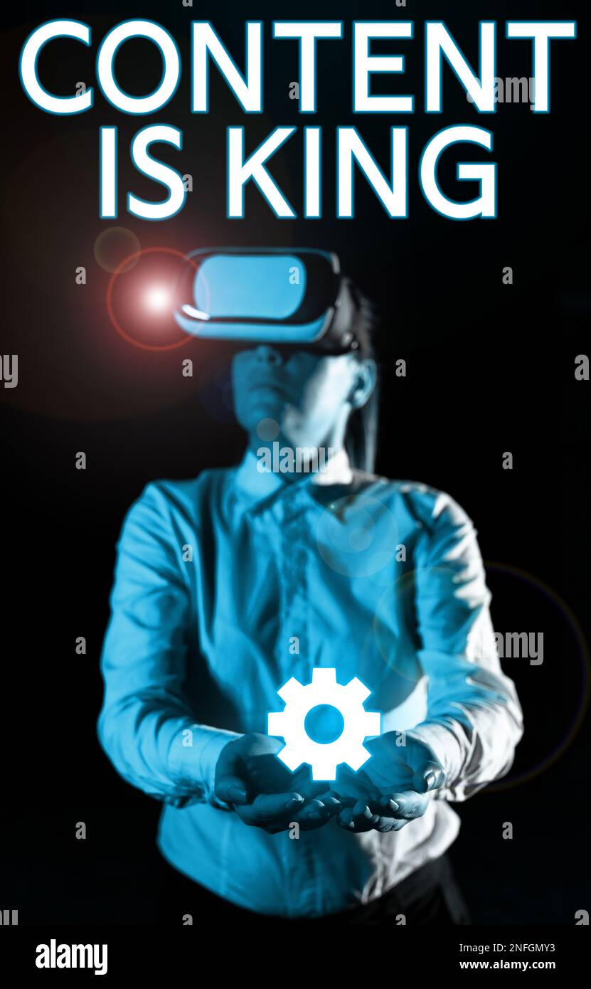 Conceptual caption Content Is King, Business idea Content is the heart ...