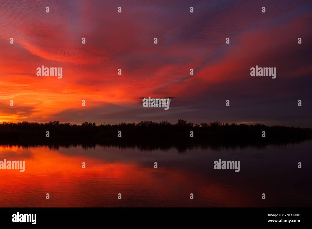 Drone at Sunset Stock Photo - Alamy