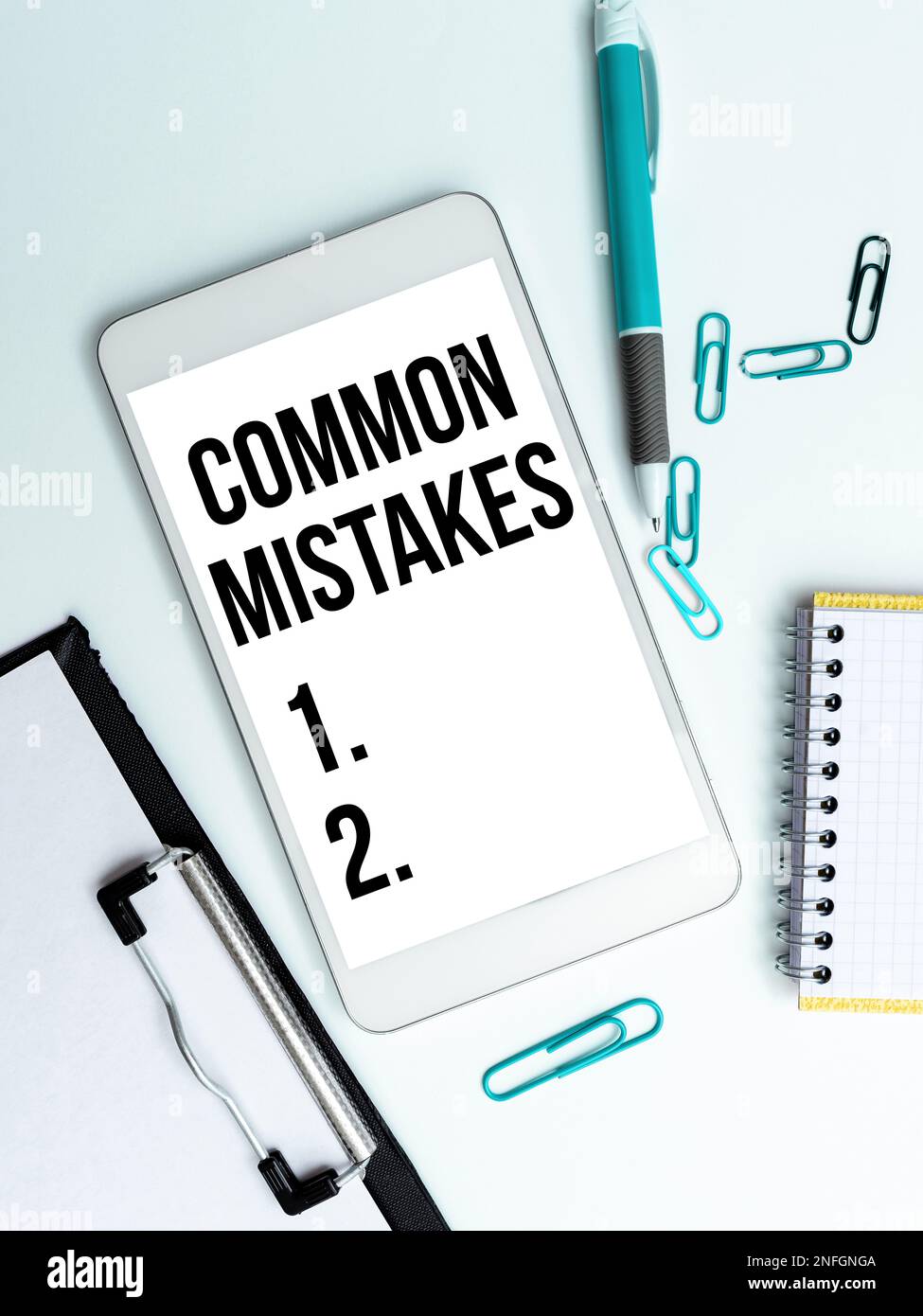 Hand writing sign Common Mistakes. Word for actions that are often used ...