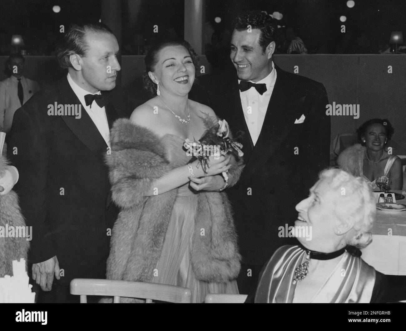 Wieland Wagner, left, grandson is pictured with singers Martha Moedl ...