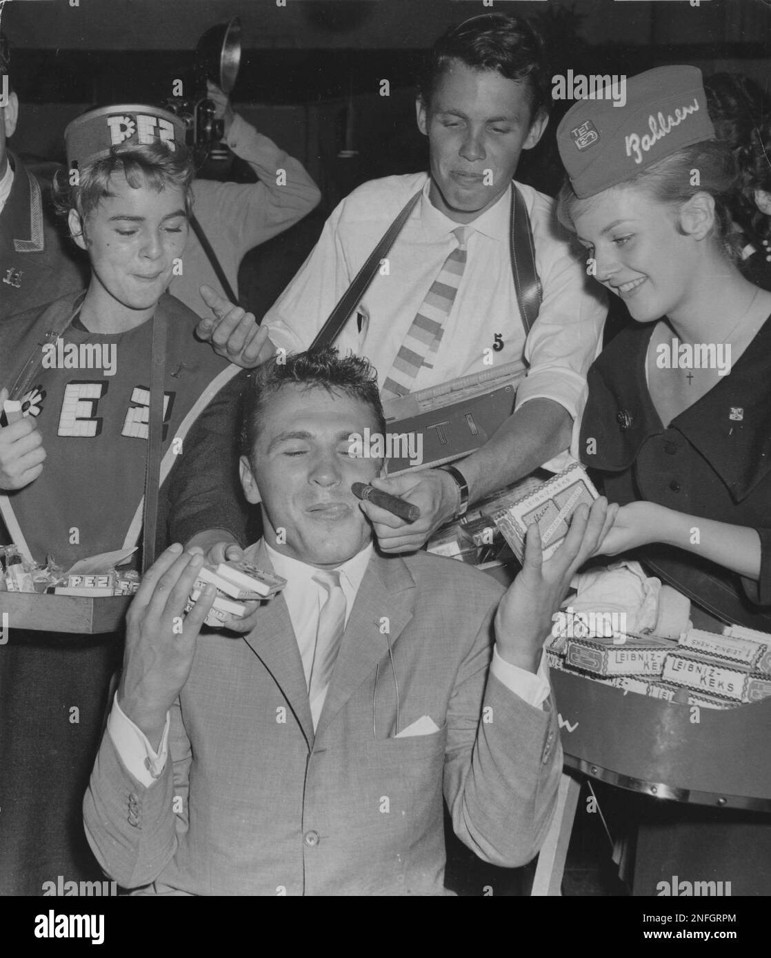 German pop singers Cornelia Froboess, Peter Kraus and Heidi Bruehl ...