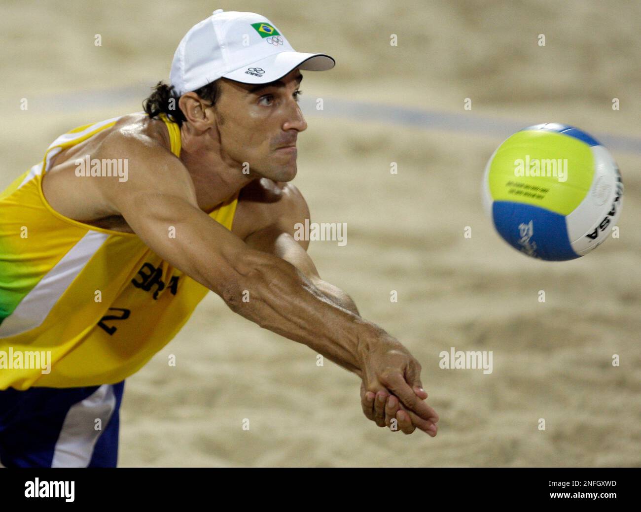 Brazil's Emanuel Rego hits the ball against USA during their men's ...