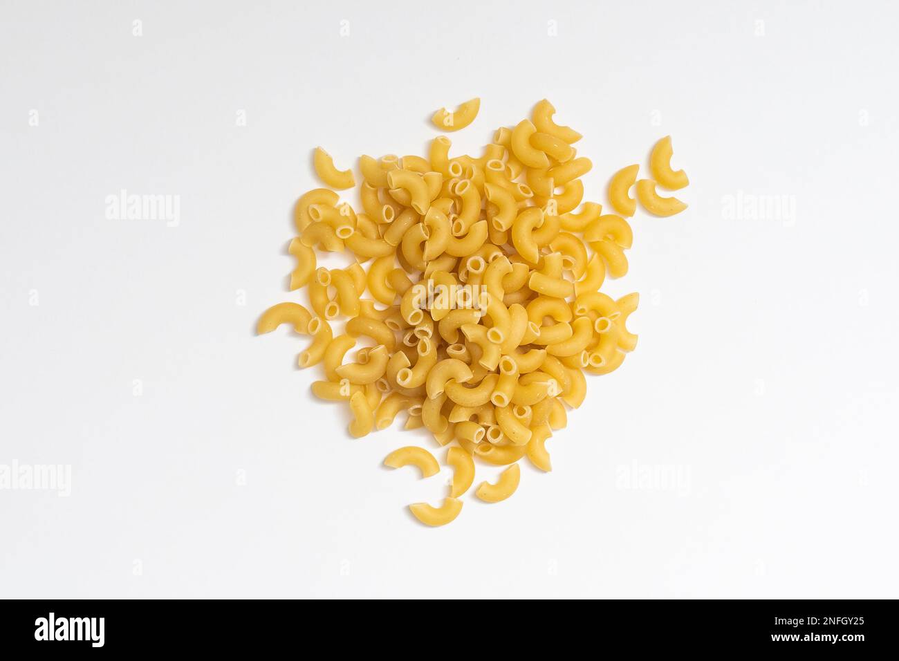 Homemade pasta on white isolated background in macro top view Stock ...