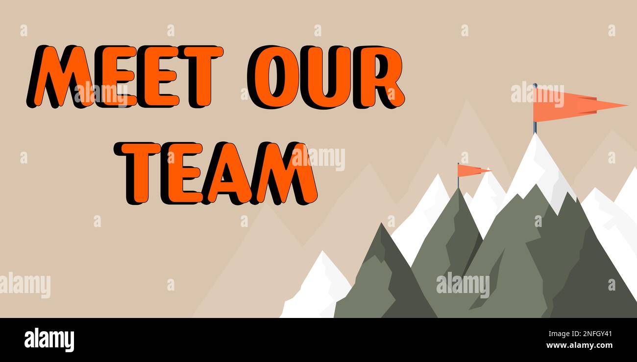 Hand writing sign Meet Our Team. Business showcase introducing another ...
