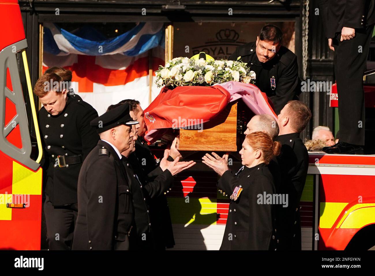 The coffin of Barry Martin is carried into St Giles' Cathedral in ...