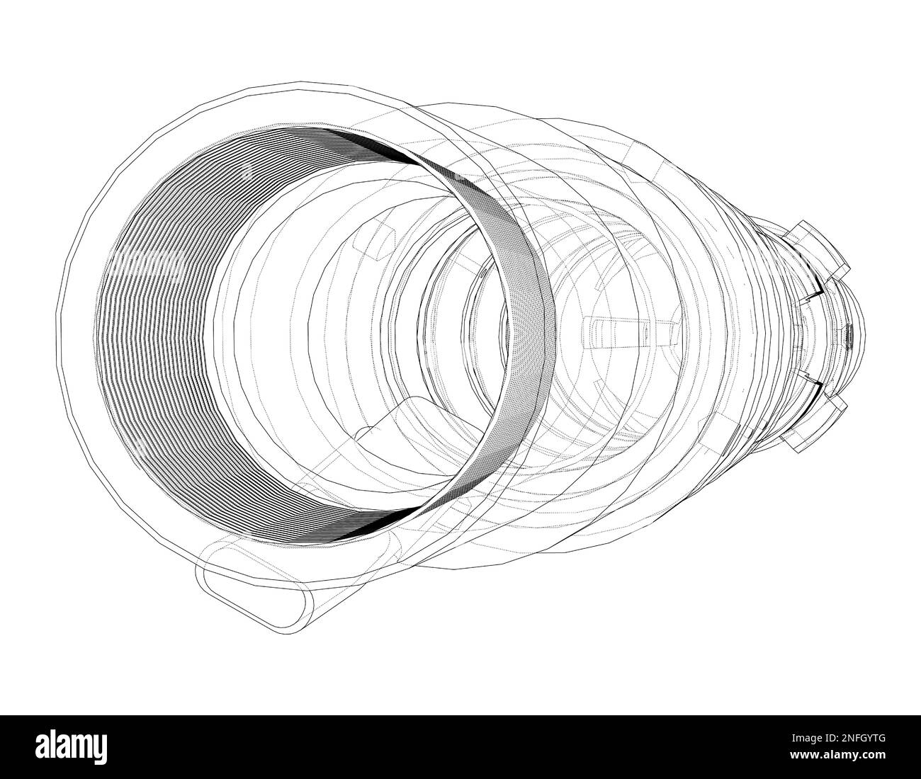 Outline drawing or sketch of cylindrical device Stock Photo - Alamy