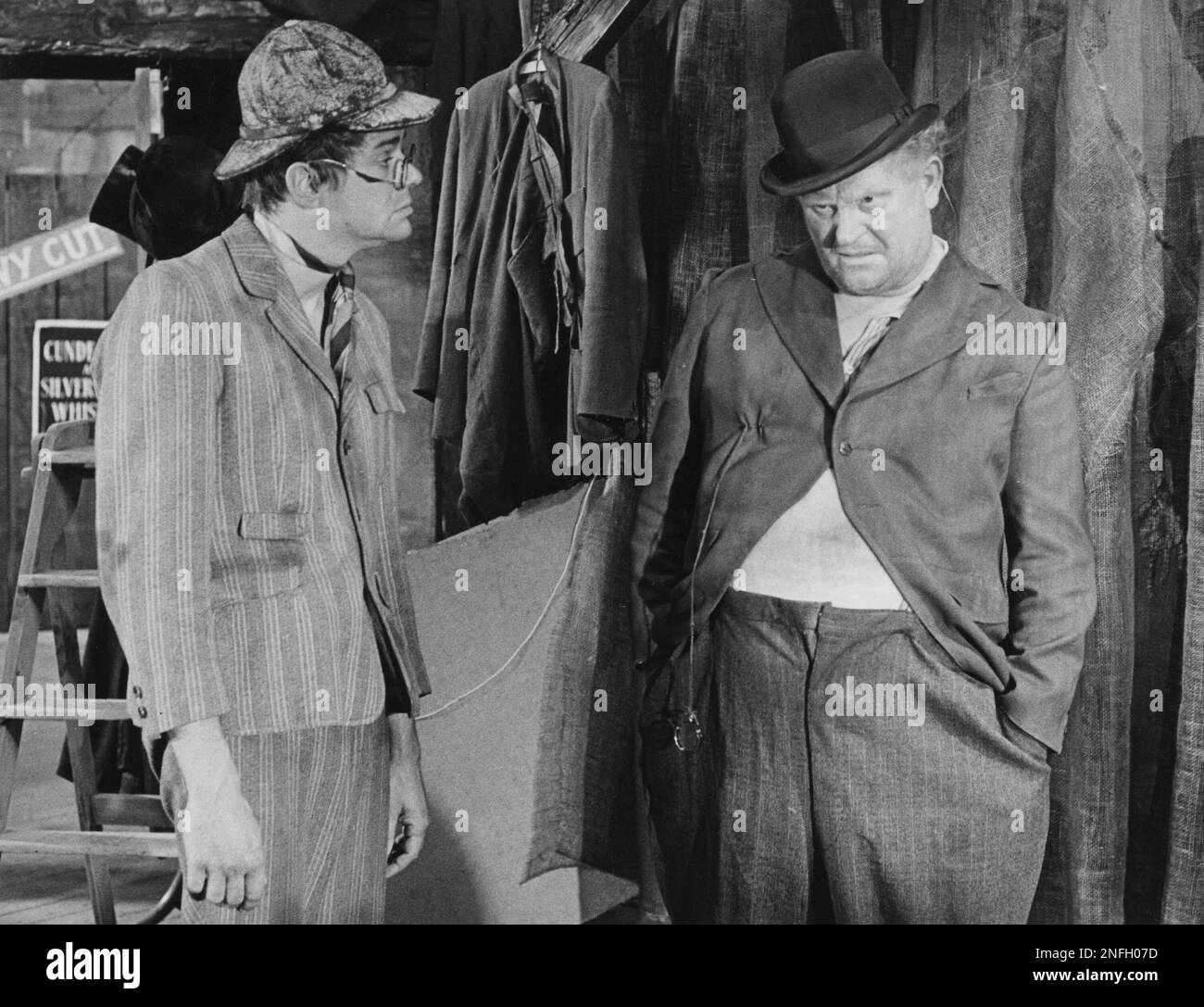West German actor Gert Froebe, right, is pictured at the set with ...