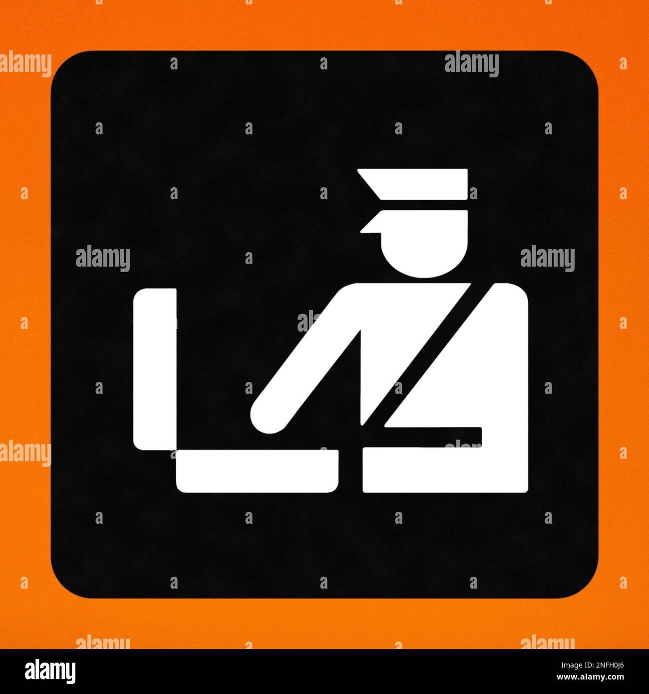 Squared photo of a black and white sign indicating that the direction ...