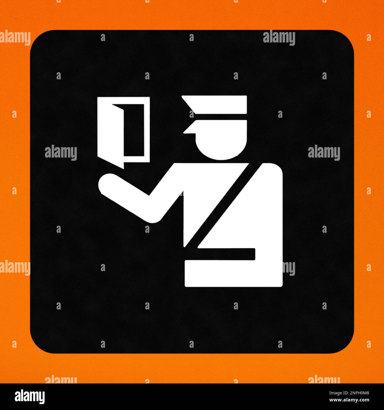 Squared photo of a black and white sign indicating that the direction ...