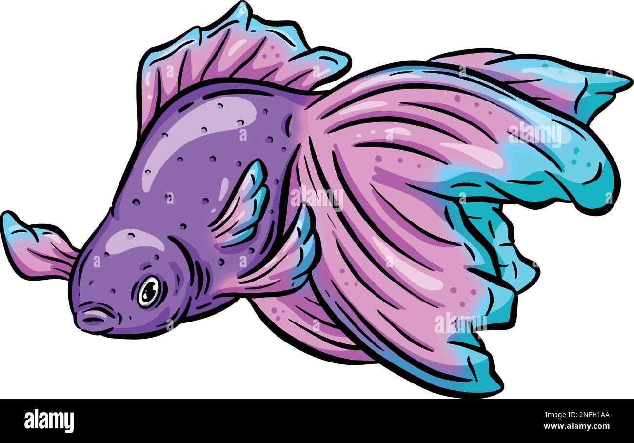 Underwater Marine Fish Cartoon Illustration in a Vector Stock Vector ...