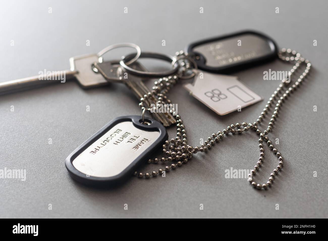 identity tag or dog tag key Stock Photo - Alamy