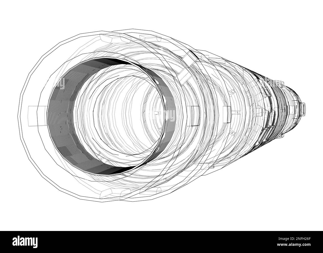 Outline drawing or sketch of cylindrical device Stock Photo - Alamy