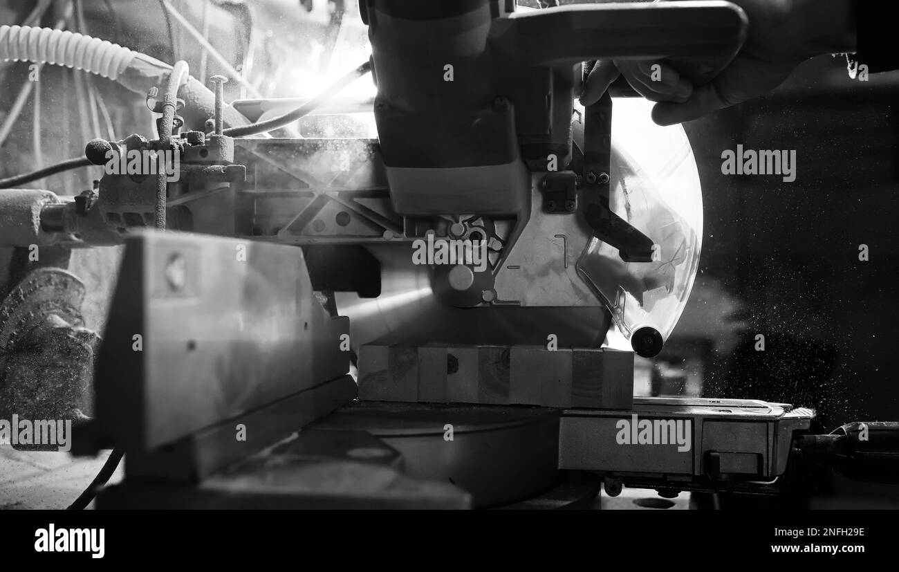 Craftsman in wood workshop using Black and White Stock Photos & Images ...