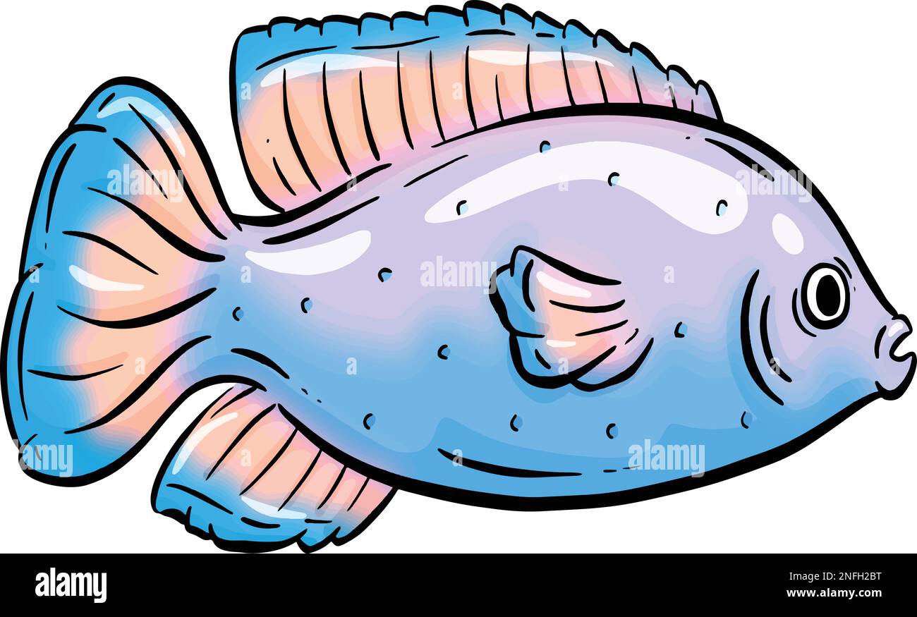 Underwater Marine Fish Cartoon Illustration in a Vector Stock Vector ...