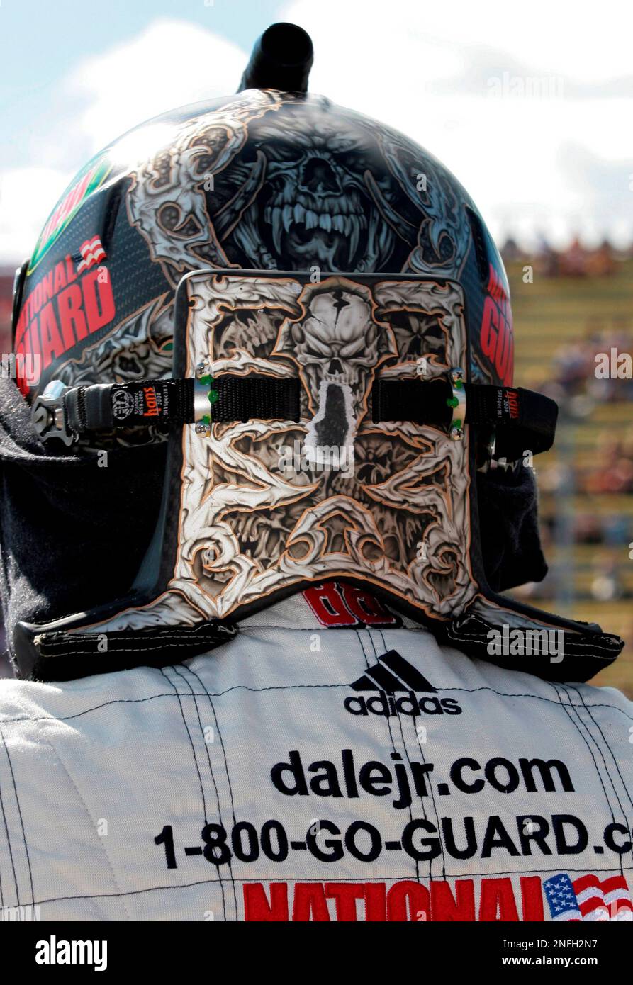 NASCAR Sprint Series driver Dale Earnhardt Jr.'s helmet is seen after ...