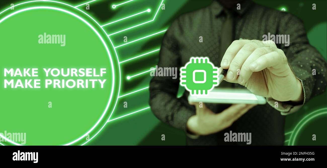 Conceptual display Make Yourself A Priority, Word for Think in your own ...