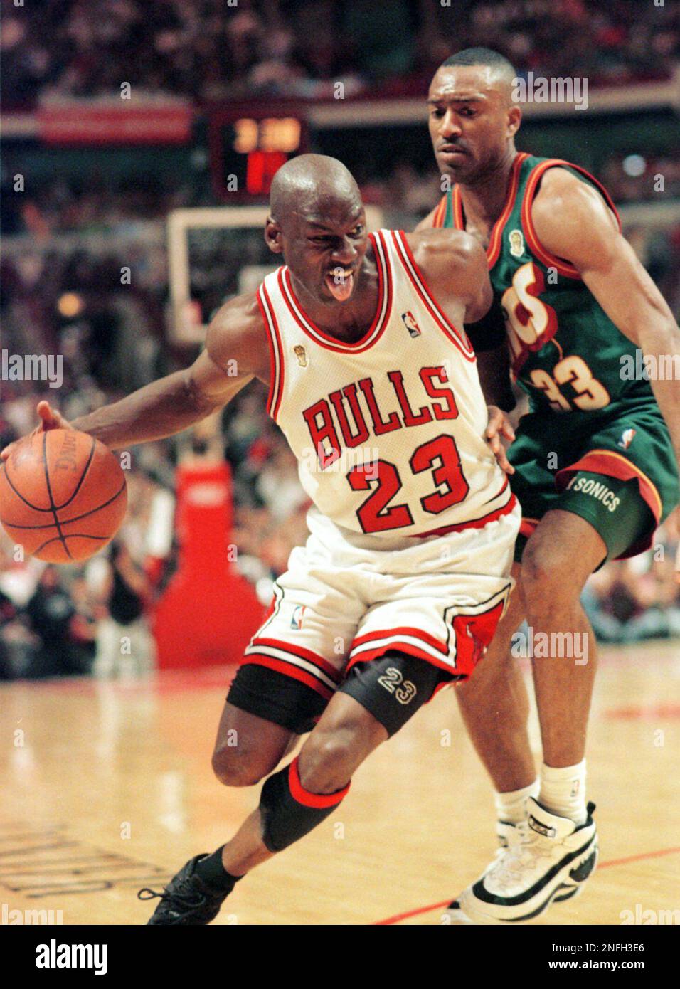 **FILE** In this June 7, 1996 file photo, Chicago Bulls' Michael Jordan ...